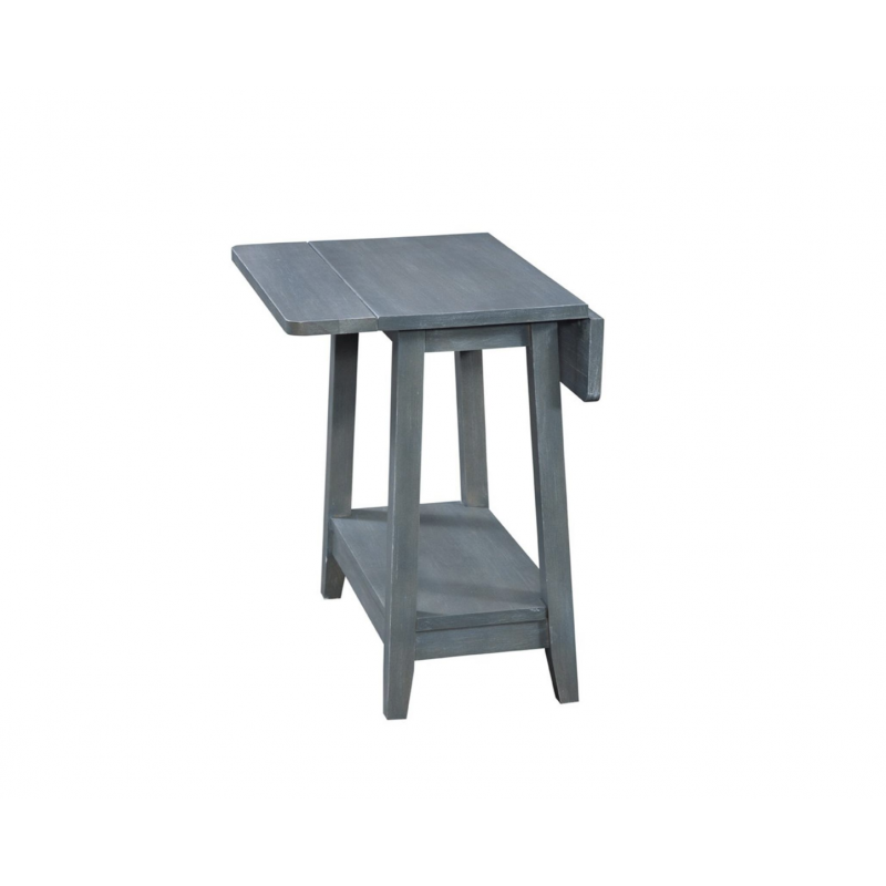 Square Drop Leaf Side Table Color White