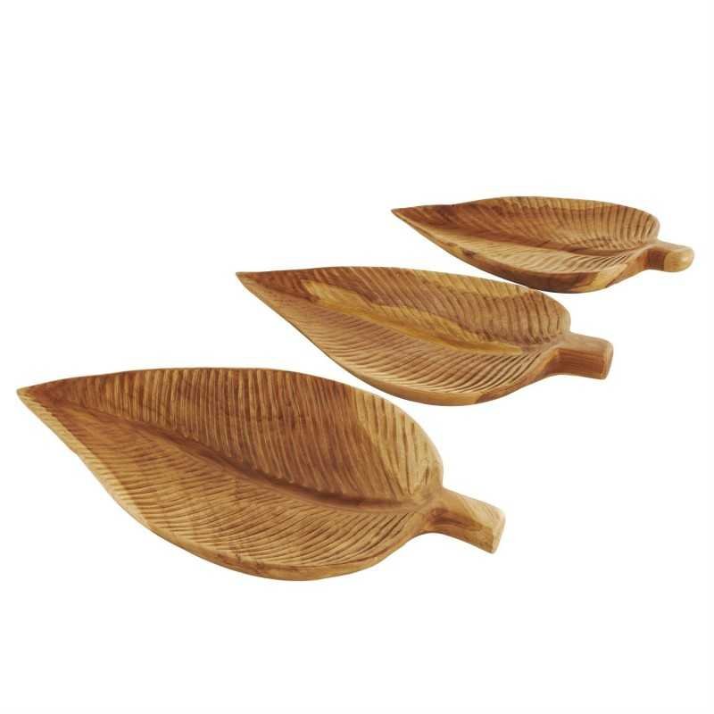 Teak Leaf Tray Set