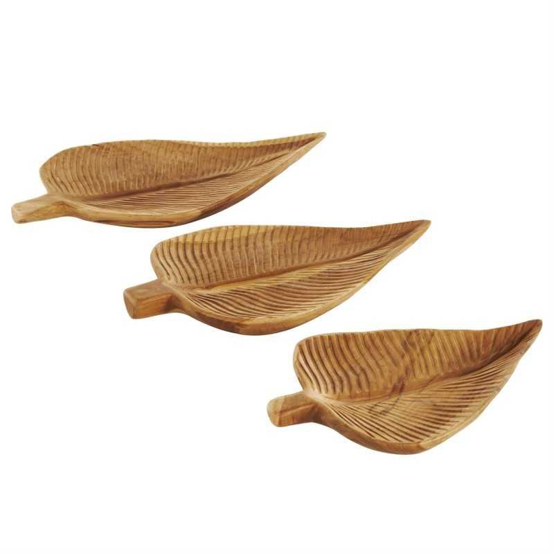 Teak Leaf Tray Set