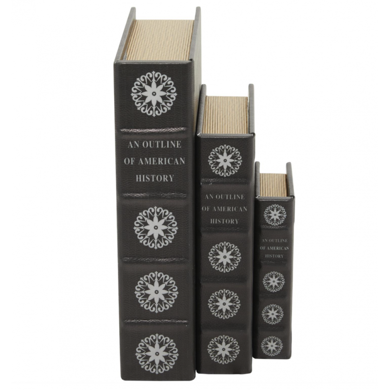 Black Leather Storage Book Set