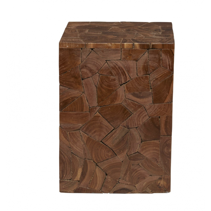 Wooden Block Side End Table