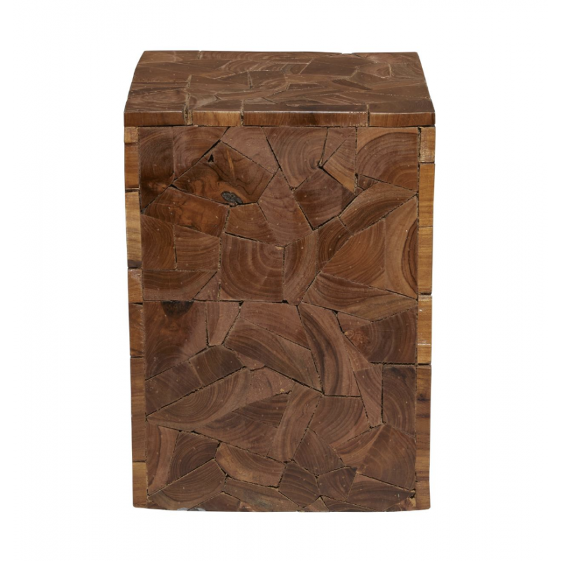 Wooden Block Side End Table
