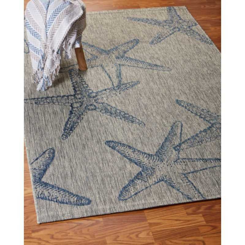 Blue Starfish Constellation Area Rug Product Dimensions 5' x 7'